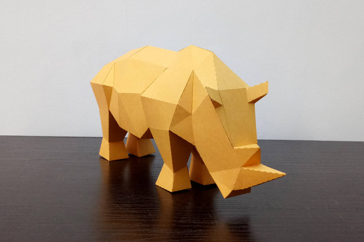 DIY Papercraft Rhino Sculpture3d Papercraftpapercraft - Etsy