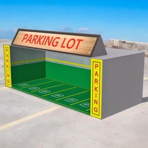 DIY Papercraft Car Parking Lot Diorama 1/64 Garage, Hotwheels Diorama ...