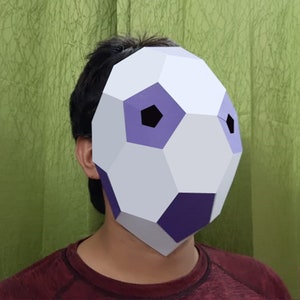 DIY Papercraft Football Mask,papercraft Soccer Mask,lowpoly Soccer Mask ...