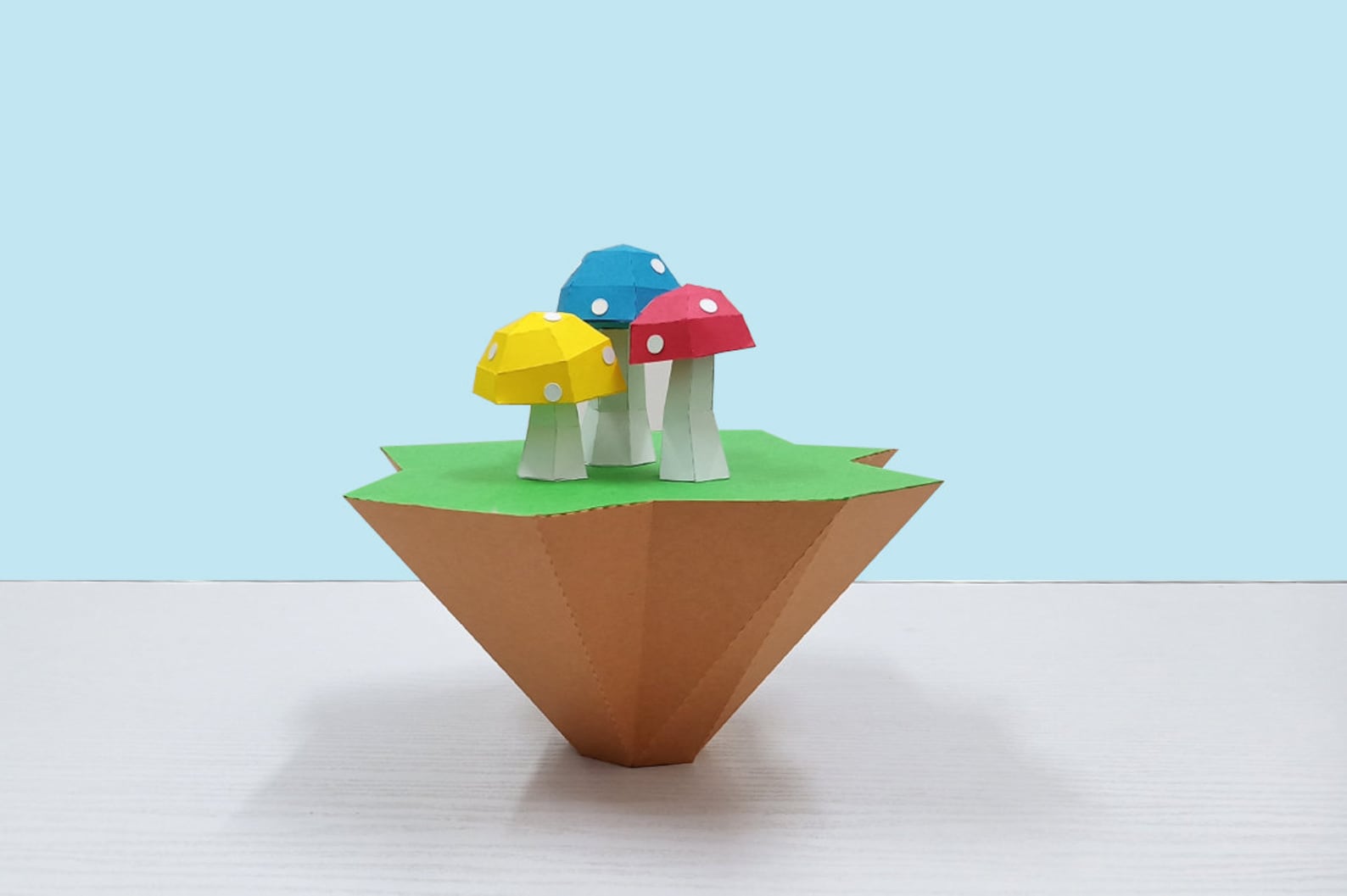 DIY Papercraft Mushroom Island3d Papercraft - Etsy