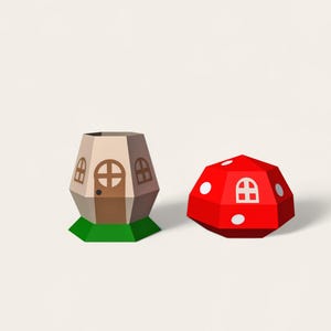 DIY Papercraft Mushroom Favor, Mushroom Decor, Mushroom House Favor ...