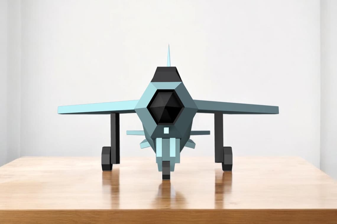 Lowpoly Fighter Jet Papercraft Model (pdf, Dxf, Eps, Png, Jpg) - Etsy