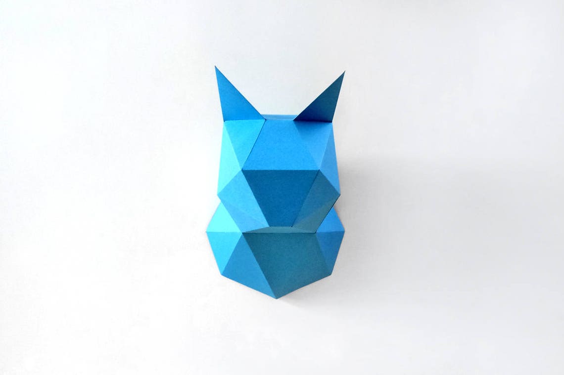 DIY Papercraft Cat Modellowpoly Cat Trophycat - Etsy