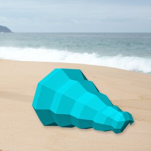 DIY Papercraft Sea Shell, Seashell Png,shell Pattern,3d Lowpoly Shell ...