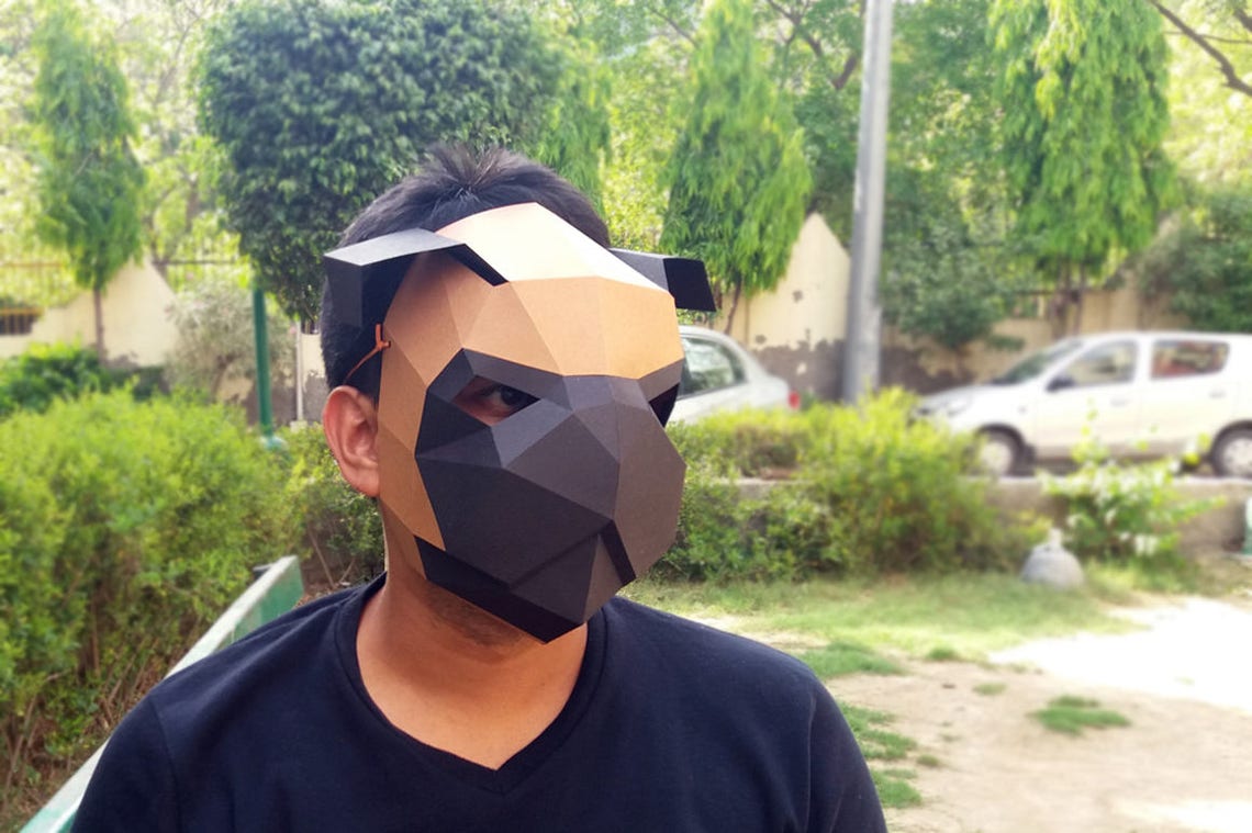 DIY Papercraftspug Maskparty Maskprintable Maskhalloween - Etsy