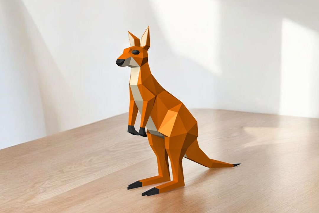 DIY Papercraft Kangaroo Model, 3d Kangaroo Model, Kangaroo 3d Model ...
