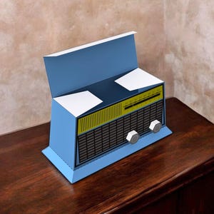 DIY Papercraft Retro Radio Favor Box, Boombox Pattern (digital Files ...