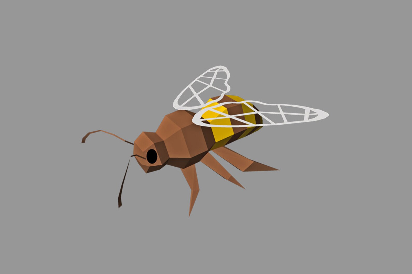 DIY Papercraft Honey Bee, Lowpoly Wasp Model (PDF Files) - Etsy