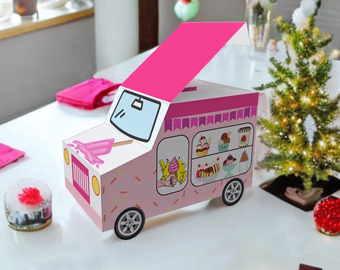 Ice Cream Truck Craft Kit-stand up Party Decor Personalized Unique Gift ...