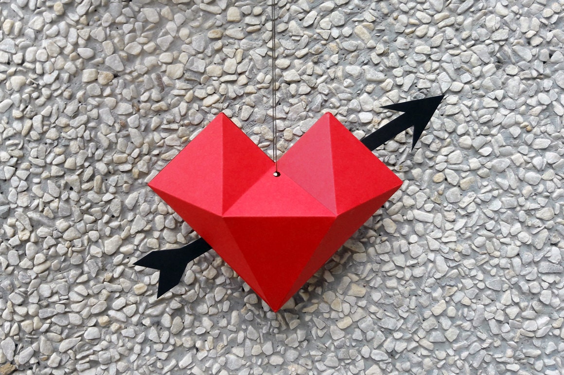 DIY Papercraft Heart Danglervalentine's Dayheart With - Etsy
