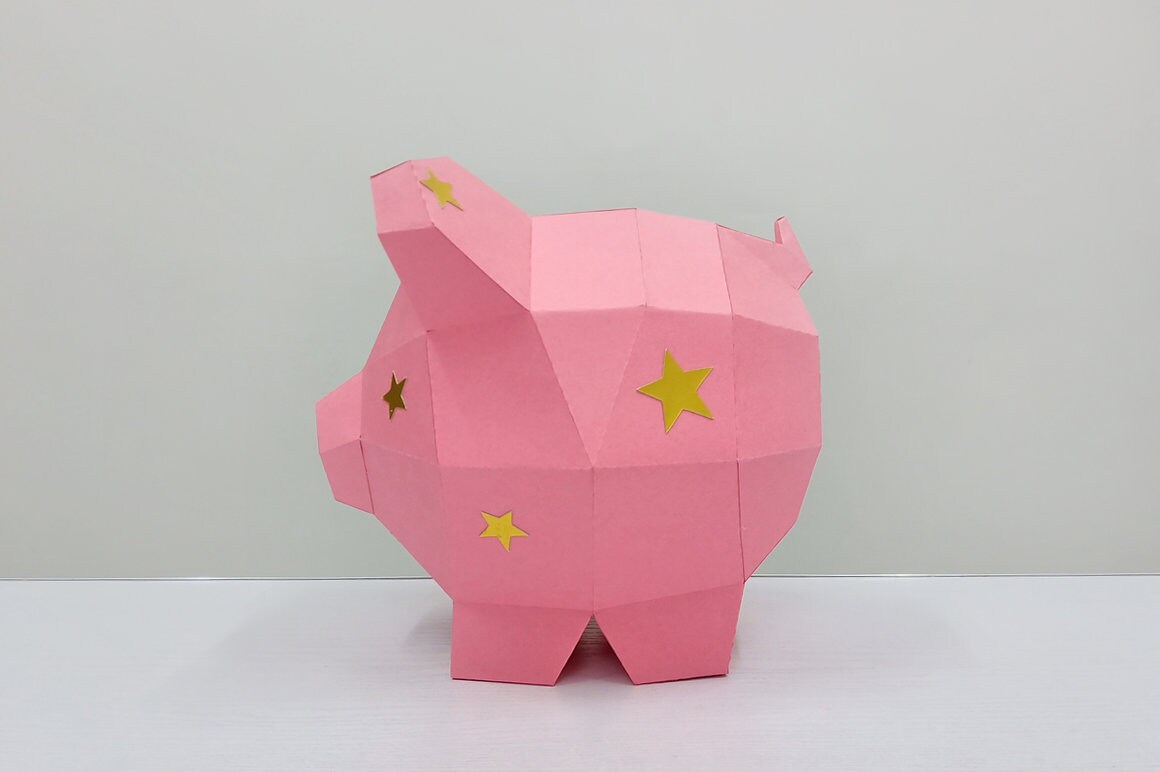 DIY Papercraft Piggy Banknursery Decorbabyshower Decordiy | Etsy