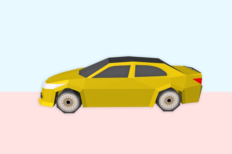 DIY Papercraft Carpaper Car3d Papercraftlow Poly Carpaper - Etsy