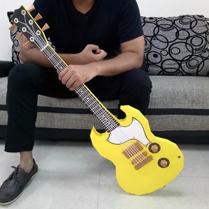 DIY Papercraft Guitar,3d Papercraft,low Poly Guitar,3d Origami Models ...
