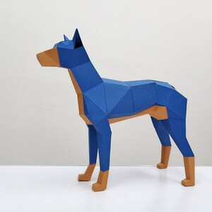 DIY Doberman Sculpture,diy Papercraft Doberman,3d Papercraft Templates ...