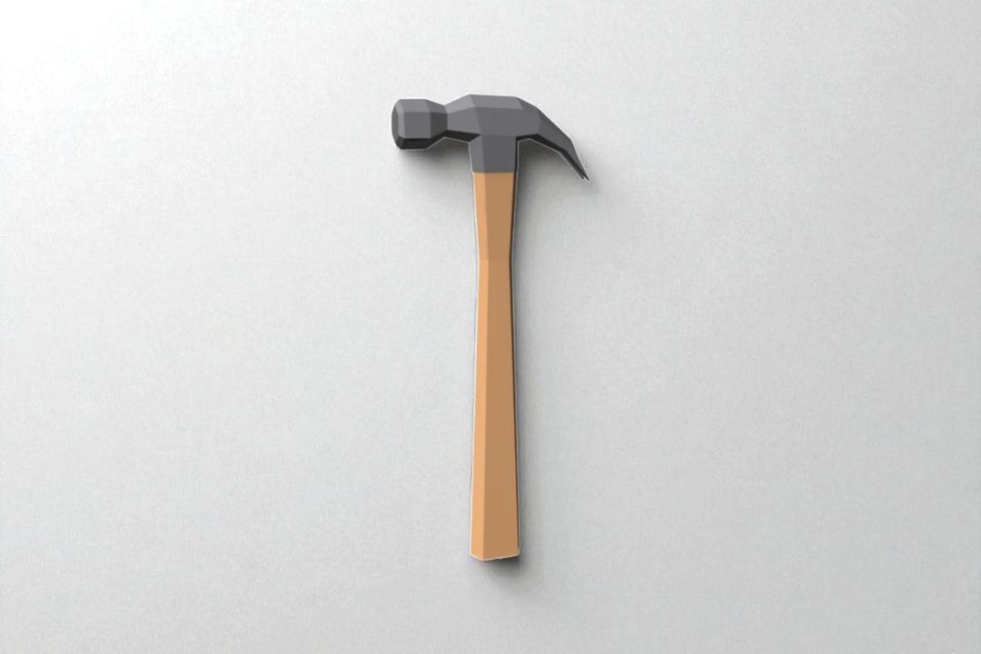 DIY Papercraft Curved Hammer, Papercraft Hammer Templates, Hammer Png ...
