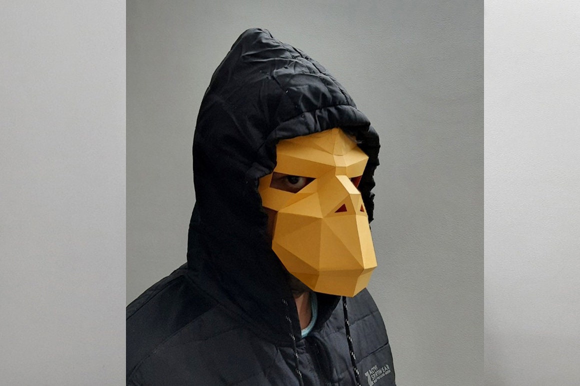 DIY Papercraft Monkey Masklowpoly Monkey Maskparty - Etsy