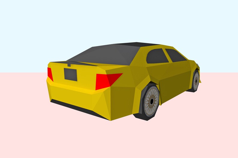 DIY Papercraft Carpaper Car3d Papercraftlow Poly Carpaper - Etsy