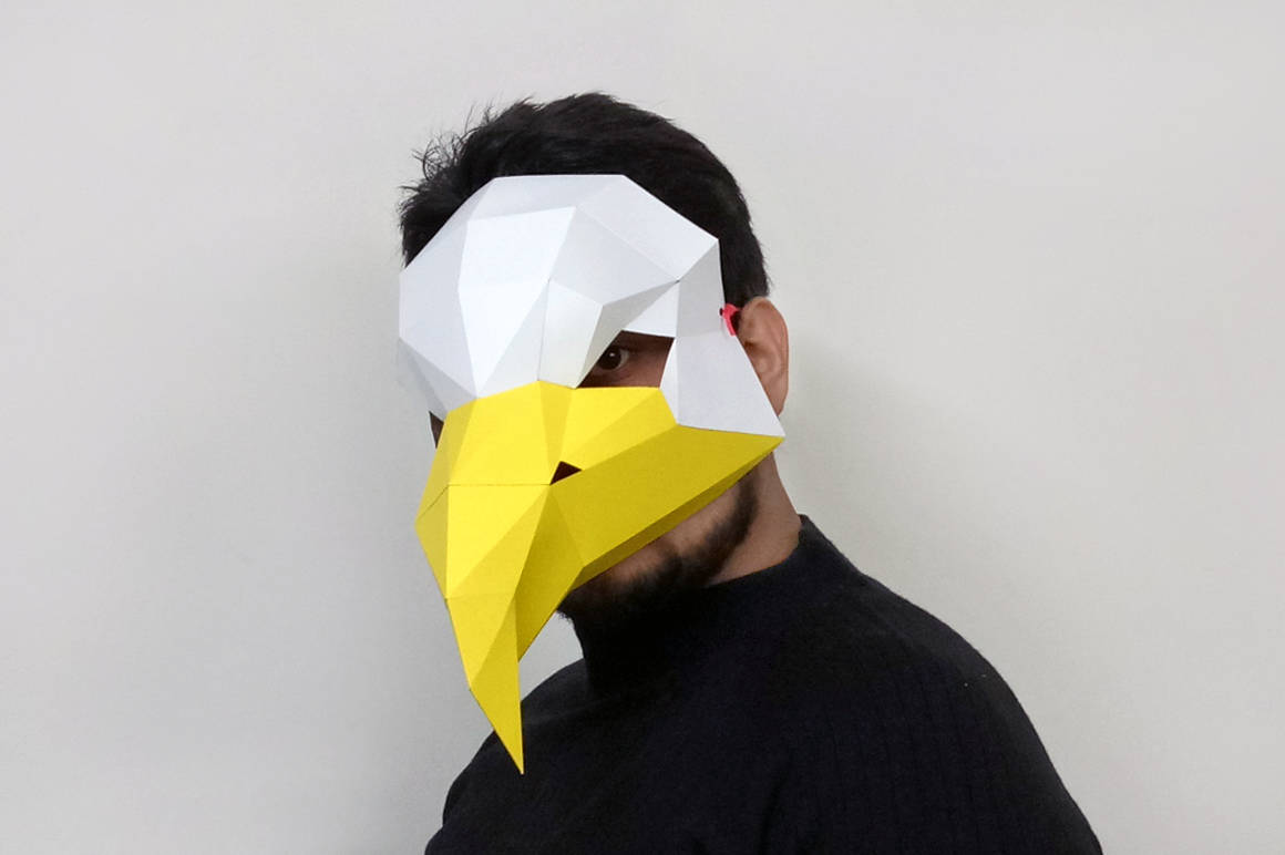 DIY Eagle Maskparty Masklowpoly3d Papercraftbird Maskpdf - Etsy