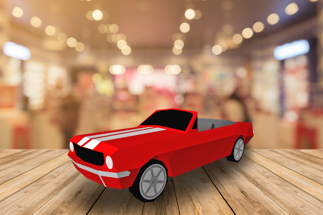 DIY Papercraft Convertible Car,paper Sports Car,3d Papercraft,low Poly ...