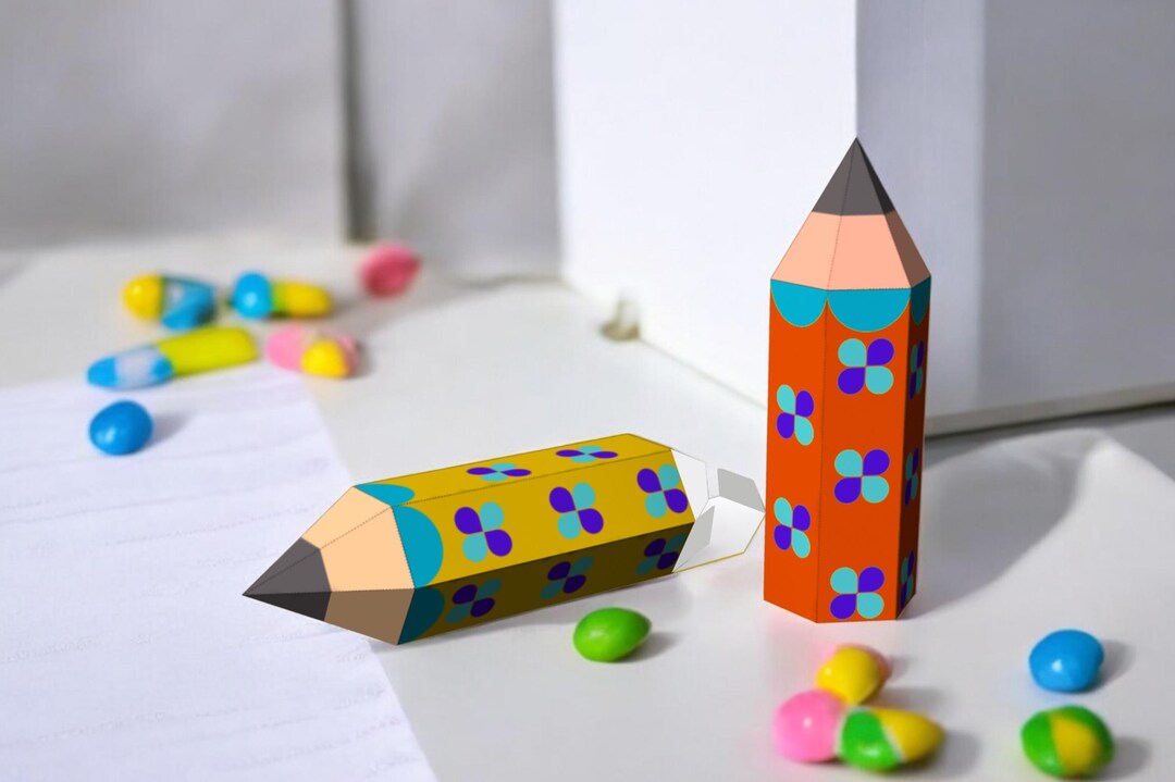 DIY Papercraft Pencil Box Favor, Pencil Favour, Pencil Favor, Pencil ...