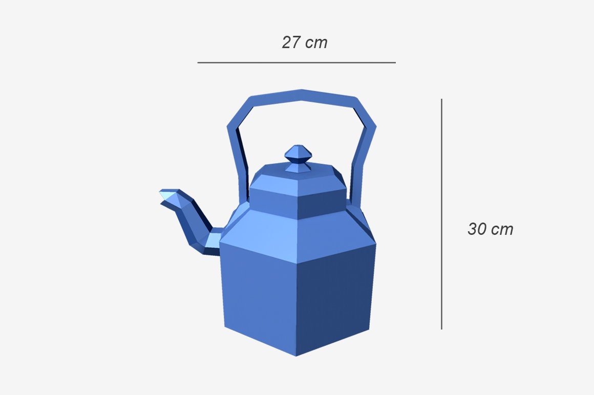 DIY Papercraft Tea Kettle, Lowpoly 3D Model (digital Files) - Etsy UK