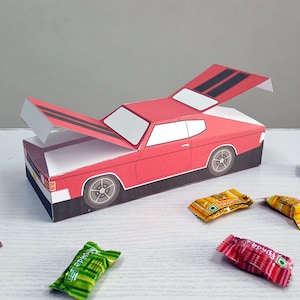 DIY Printable Car Favor,papercraft Car,chevelle Favor,gift Box,candy ...