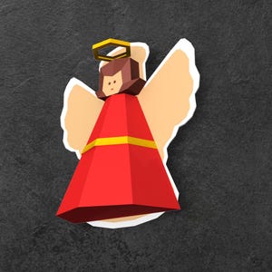 DIY Papercraft Christmas Angel Ornament, 3D Origami Template (digital ...