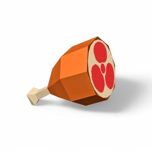 Papercraft Meat Leg Piece, Papercraft Chicken Leg, Red Meat Templates ...