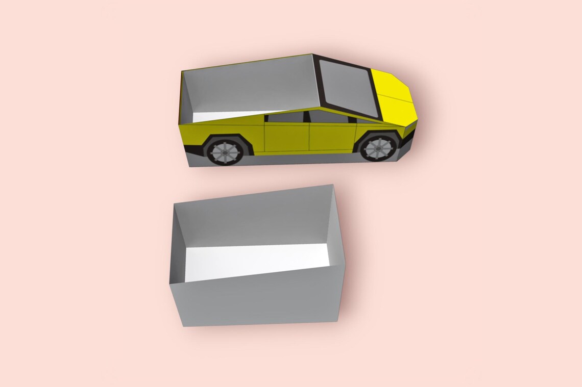 DIY Papercraft Cybertruck Car Food Box Template (PDF) - Etsy