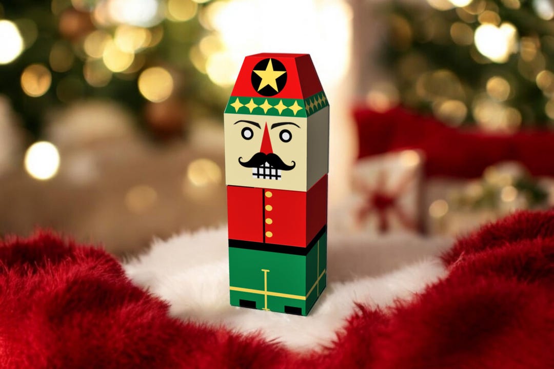 DIY Papercraft Nut Cracker Favor, Christmas Nutcracker Favour Box, Xmas ...