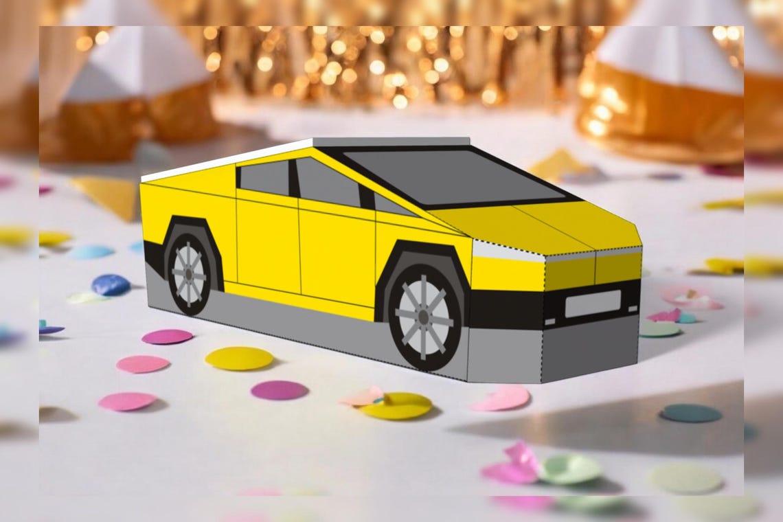 DIY Papercraft Cybertruck Car Food Box Template (PDF) - Etsy