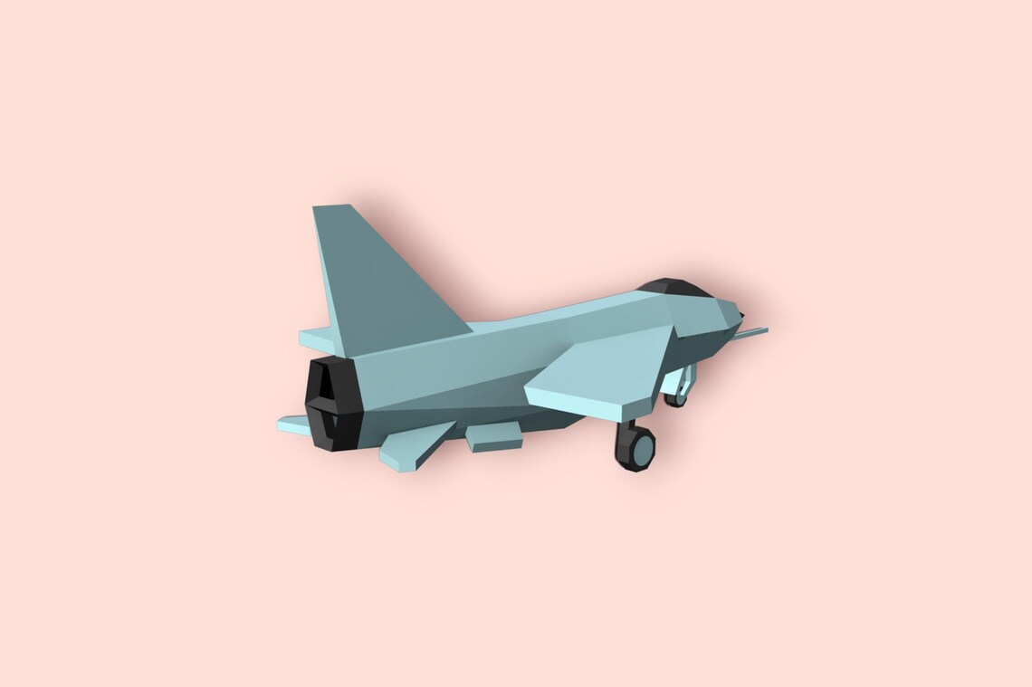 Lowpoly Fighter Jet Papercraft Model (pdf, Dxf, Eps, Png, Jpg) - Etsy
