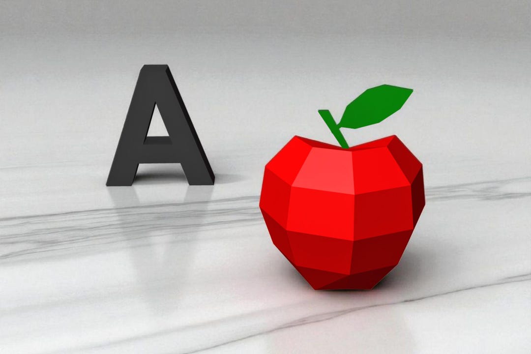 DIY Papercraft Apple, A for Apple Print (digital Files) - Etsy