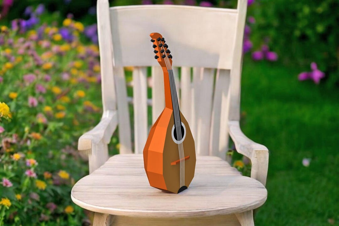 DIY 3d Papercraft Mandolin, Mandolin Charm, 3d Origami Models, Party ...