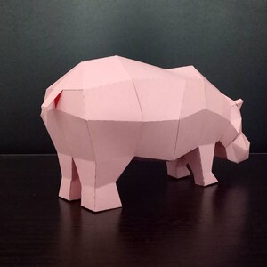 DIY Papercraft Hippo Sculpture,3d Papercraft,papercraft Sculpture ...