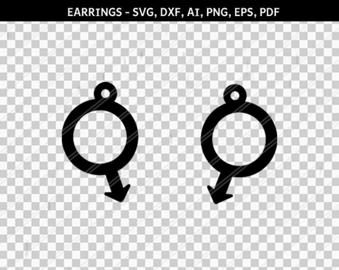 Mars Symbol Earrings SVG, Male Gender Icon (digital Download) - Etsy