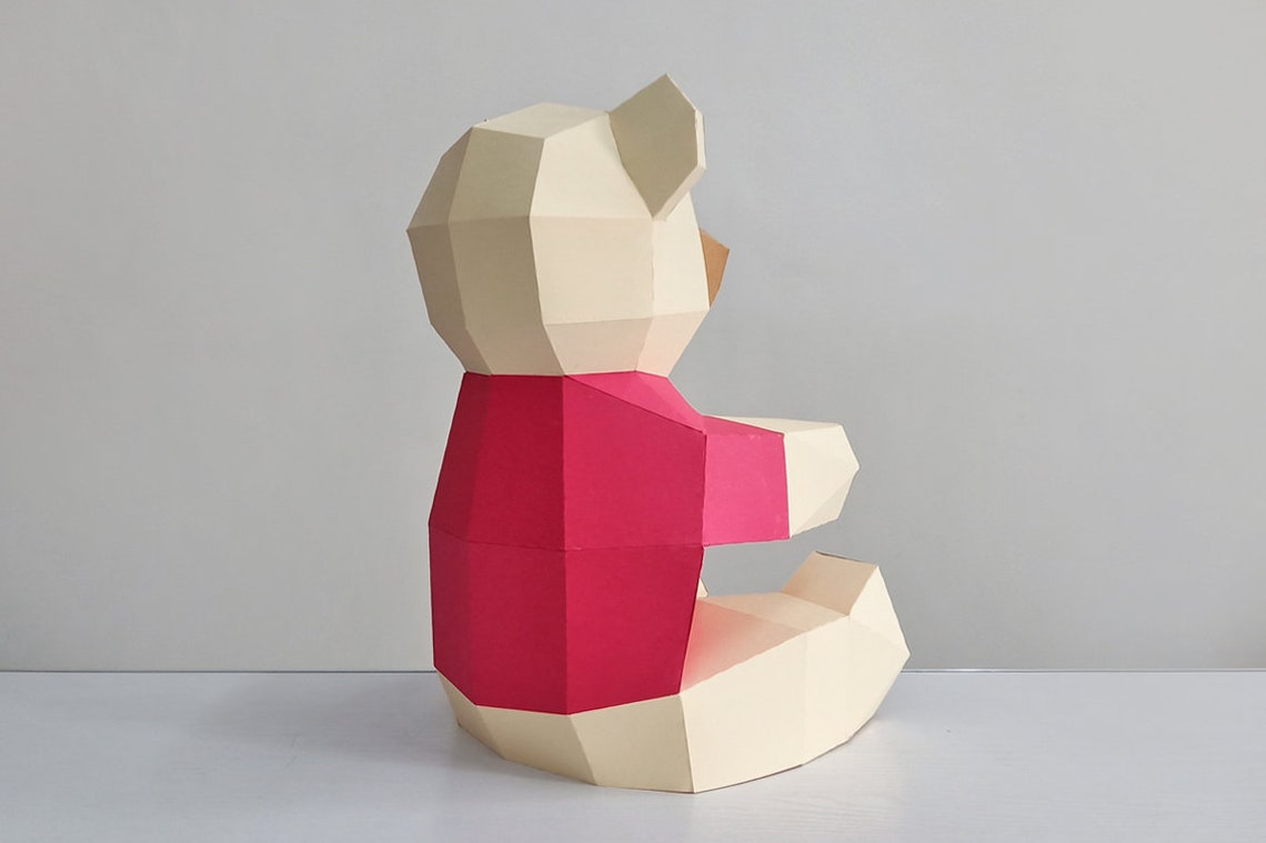 DIY Valentine Teddy Bearpapercraft Teddy Bearpaper - Etsy