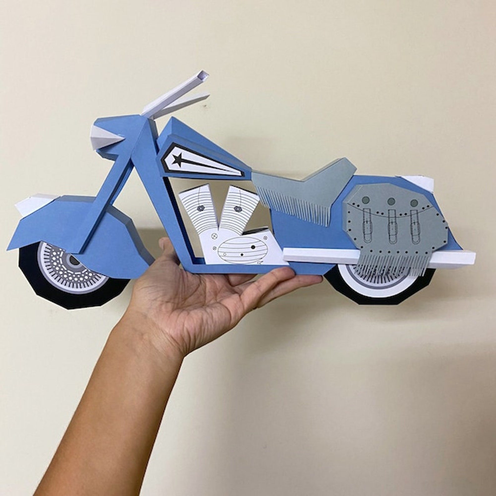 DIY Papercraft Motorbike With Lady Rider3d Papercraft DIY | Etsy