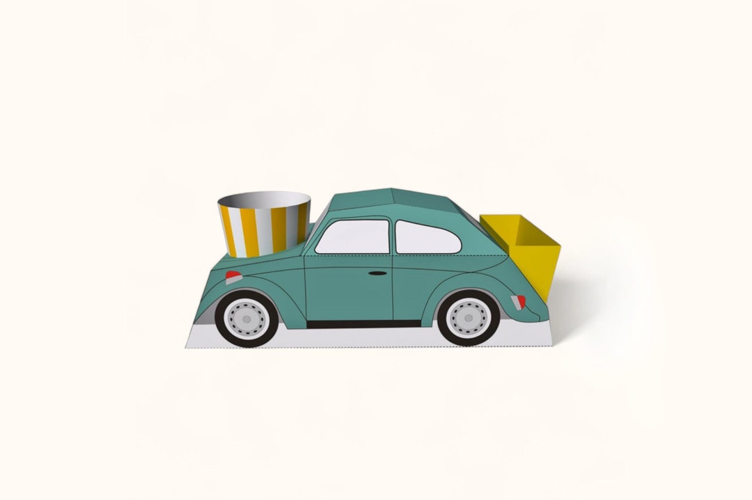DIY Car Favor Box Template, Printable Food/treat Carrier (PDF) - Etsy