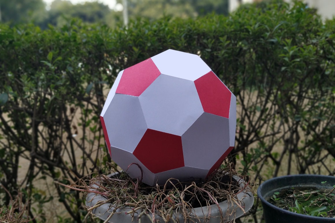 DIY Papercraft Fútbol Fútbol imprimible Bola de papel | Etsy