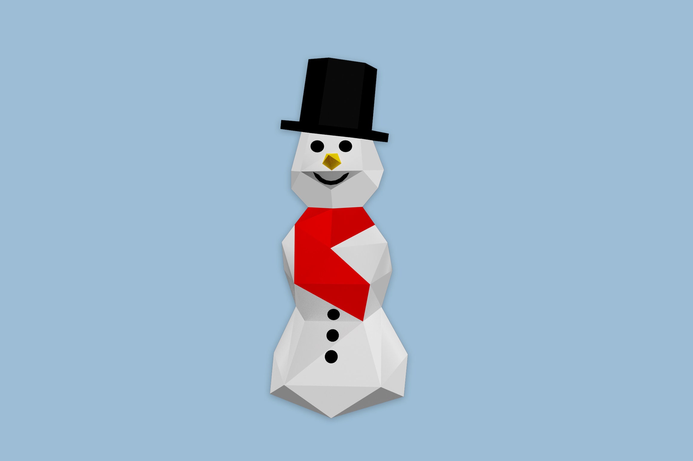 DIY Papercraft Snowman, Christmas Snow Man,lowpoly Snowman,snowman Svg ...