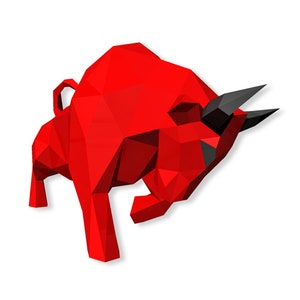 DIY Bull Sculpture,lowpoly Bull,angry Bull,papercraft Bull Model ...