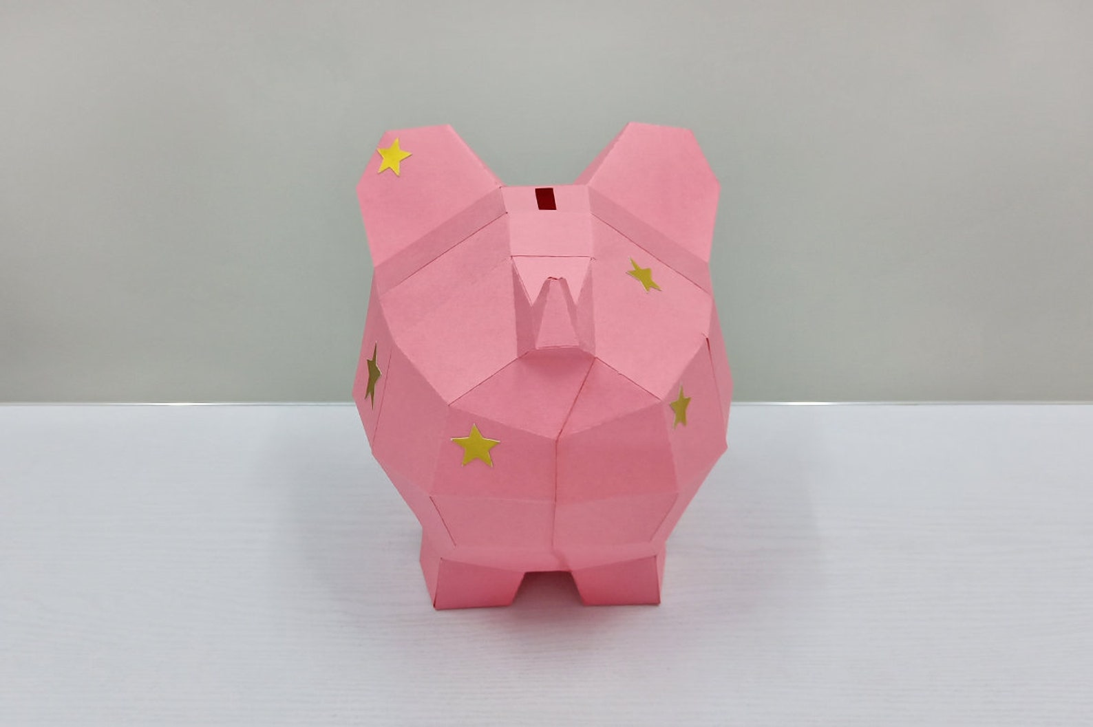 DIY 3D Lowpoly Piggy Bank Papercraft Model (PDF Pattern) - Etsy