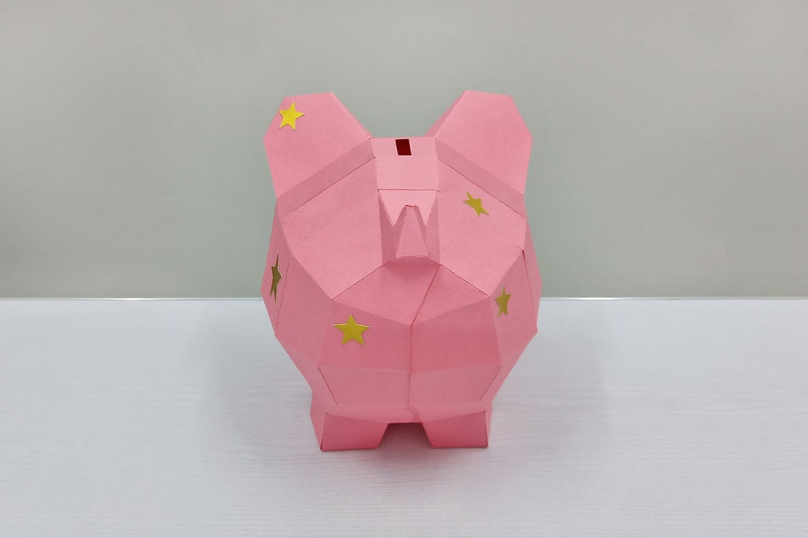 DIY Papercraft Piggy Banknursery Decorbabyshower Decordiy - Etsy