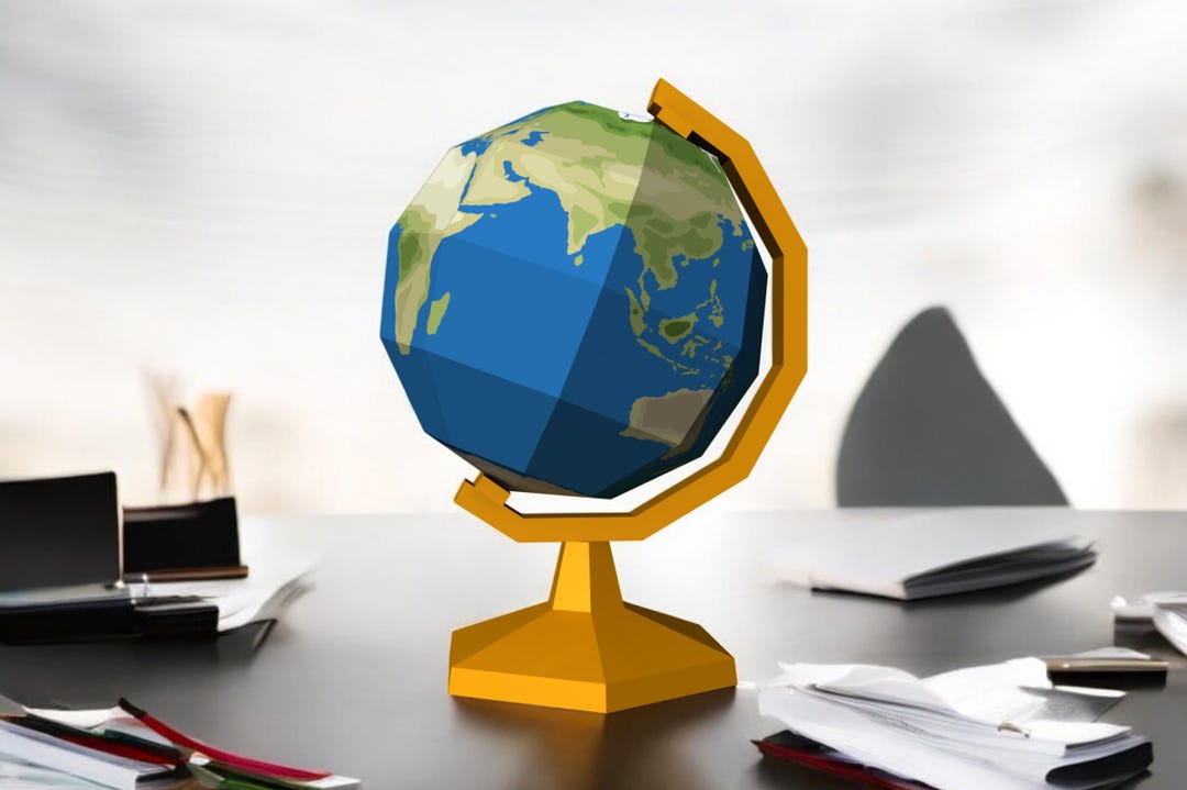 Papercraft Globe Model, Globe Lamp, Globe Light, Office Table Decor ...