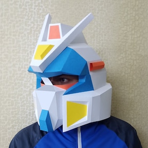 DIY Papercraft Gundam Helmet,gundam Cosplay,gundam Mask,lowpoly Helmet ...
