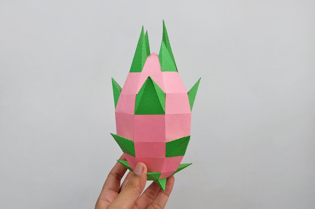 DIY Papercraft Dragon Fruit,pitaya Fruit,lowpoly Papercraft,3d ...