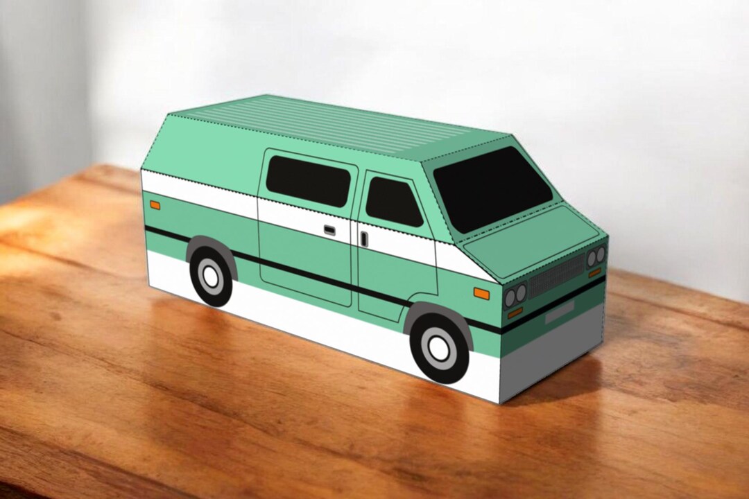 DIY Papercraft RV Camper Favor, Caravan RV Camping Van, Caravan Gifts ...