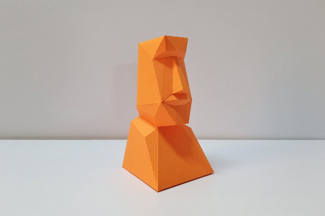 DIY Papercraft Moai Statue, Moai Sculpture, Human Figure Papercraft ...