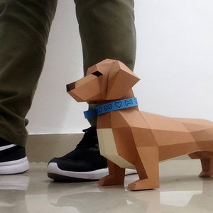 DIY Dachshund Puppy, Animal Model, 3d Papercraft, Lowpoly ,3d Model ...
